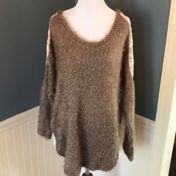 Ryu | Sweaters | Ryu New Brown Lace Cozy Fuzzy Sweater Xl | Poshmark